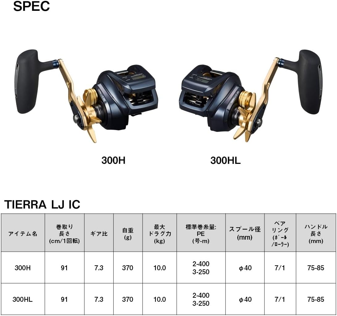 Daiwa TIERRA LJ IC 300H Baitcasting Reel – EX TOOLS JAPAN, High quality tools from Japan