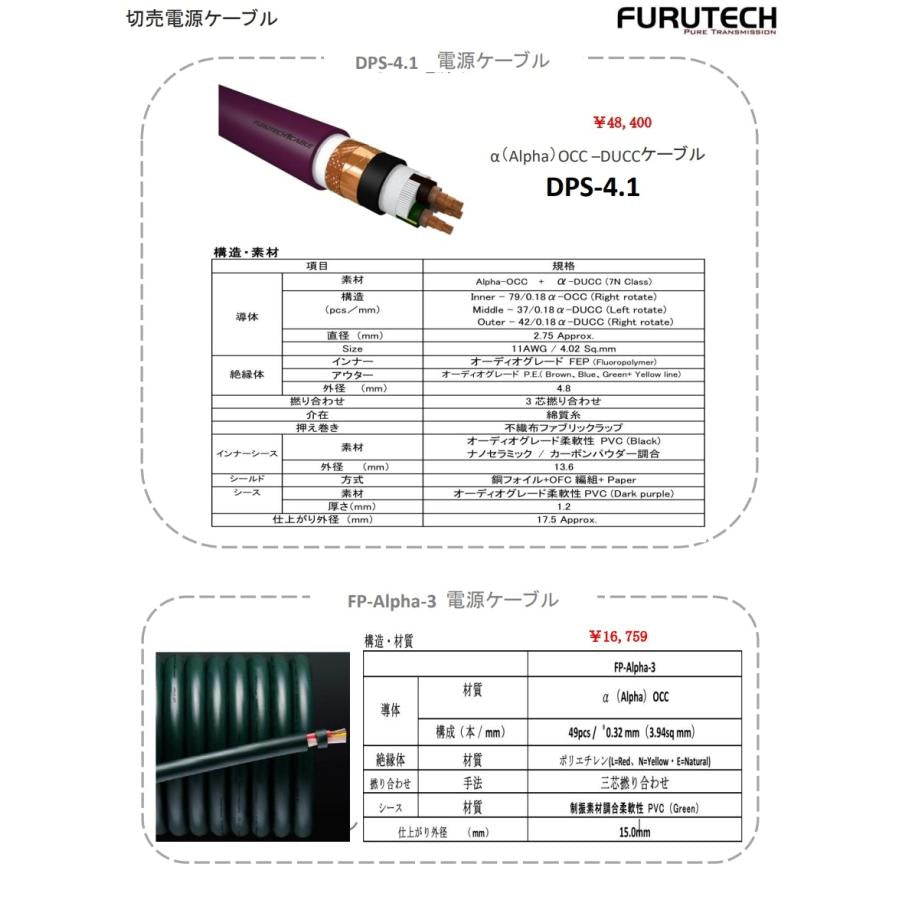 Furutech DPS-4.1 Sold in 50cm increments Power cable – EX TOOLS JAPAN, High quality tools from Japan